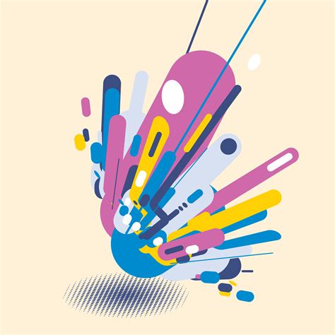 Abstract Modern Style With Composition Made Of Various Rounded Shapes In Colorful Pop Art Design
