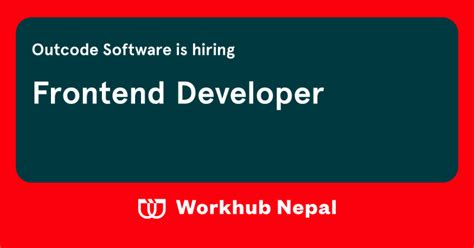 Workhub Nepal On Linkedin Frontend Developer