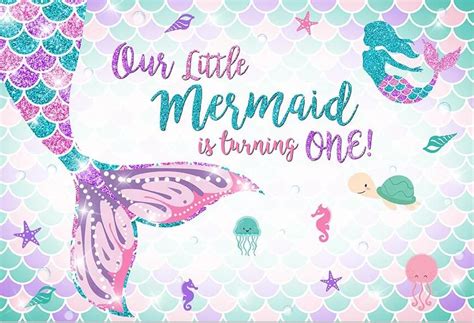 7x5ft 인어 공주 보라색 아쿠아 마린 저울 수족관 사용자 정의 사진 스튜디오 배경 비닐 220cm X 150cm배경