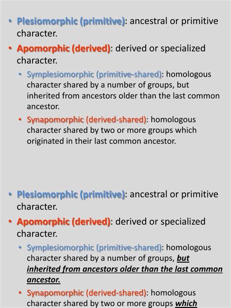 Synapomorphy Vs Symplesiomorphy Pdf Biological Classification Phylogenetics