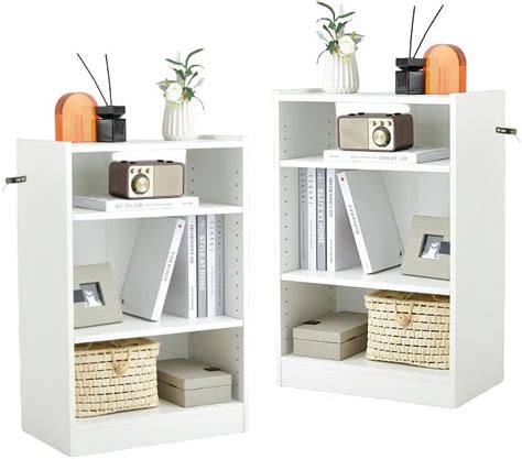 Ldaily 3 Cube Small Bookshelf 3 Tier Modern Bookcase Open Display Shelf With 18 Position