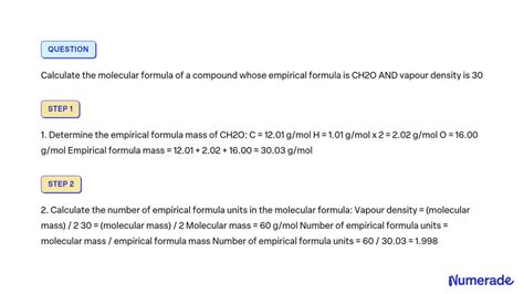 Solved Calculate The Molecular Formula Of A Compound Whose Empirical