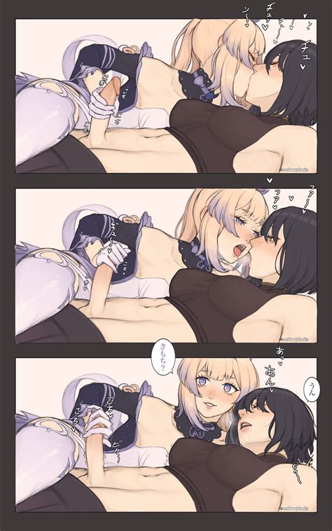 Sangonomiya Kokomi And Kujou Sara Genshin Impact Drawn By Oofxyphxia