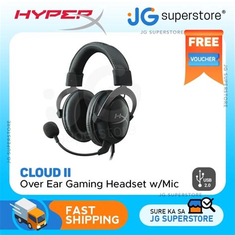 Hyperx Khx Hscp Gm Cloud Ii Gaming Headset Memory Foam Ear Pads Detachable Microphone For Pc Ps4