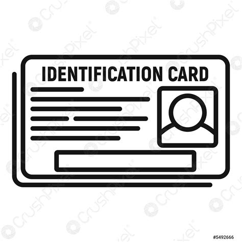 Id Card Access Icon Outline Vector Name Identity Stock Vector 5492666