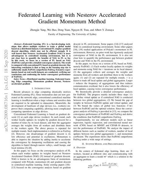 federated learning with nesterov accelerated gradient momentum method