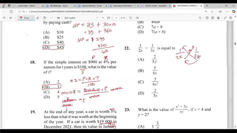 Csec Mathematics Paper 1 2025 Multiple Choice Solutions Explained Maths Gcse Csecmaths