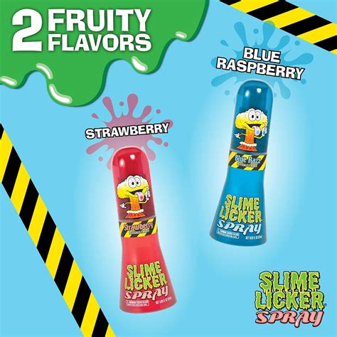 Toxic Waste Slime Licker Sour Spray Candy 3 Pack Strawberry And Blue