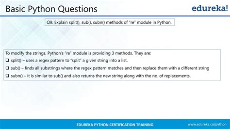 Ppt Python Interview Questions And Answers 2019 Edureka Powerpoint