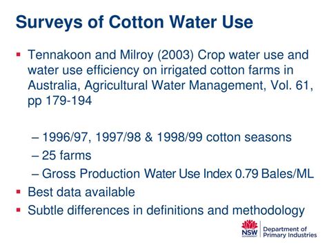 Ppt Benchmarking Irrigation Water Use For The Australian Cotton Industry Powerpoint