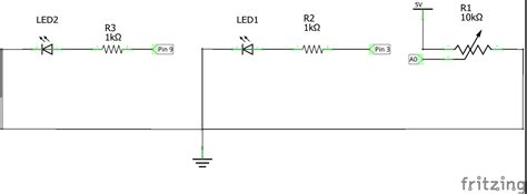 Working With A Potentiometer And Two LEDs Hackster Io