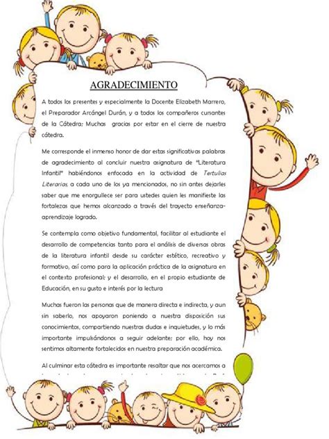 Palabras De Agradecimiento Pdf Maestros Aprendizaje