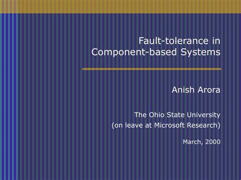 ppt fault tolerance in component based systems powerpoint