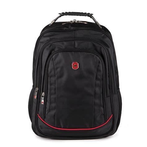 Mochila Para Notebook Executiva Swissland Sl04002 Em Poliester Reforçada 18 Preto Com Vermelho