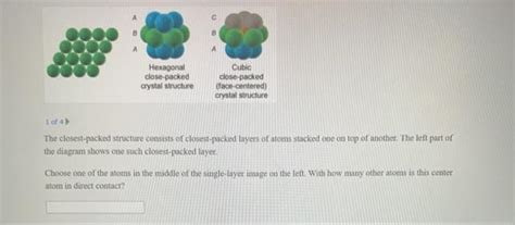 Solved Hexagonal Close Packed Crystal Structure Cubic
