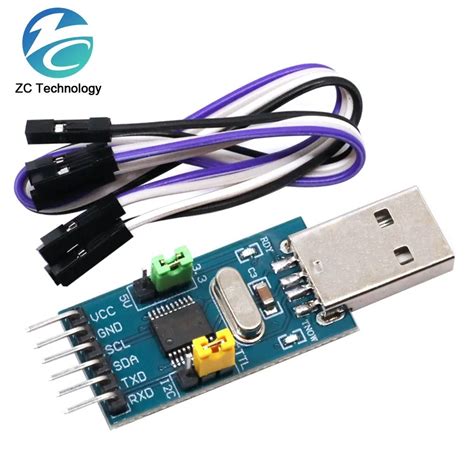 Ch341t 2 In 1 Module 33v 5v Usb To I2c Iic Uart Usb To Ttl Single Chip Serial Port Downloader