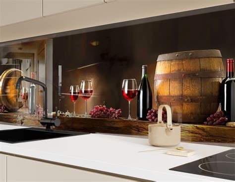 Kitchen Glass Splashback Tempered Glass Wine Backsplash Tile Kitchen