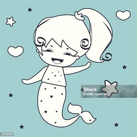 สมุดระบายสีนางเงือก ภาพประกอบสต็อก ดาวน์โหลดรูปภาพตอนนี้ กระดาษระบายสี ศิลปะลายเส้น การ