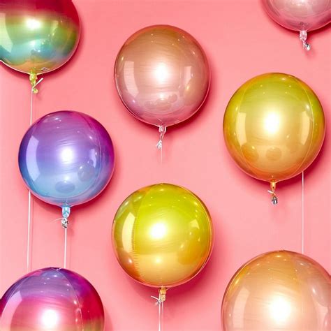 Badu Bg 1pc Starandheart 18 22 инча метален 4d диско градиент цветен балон сватба рожден ден