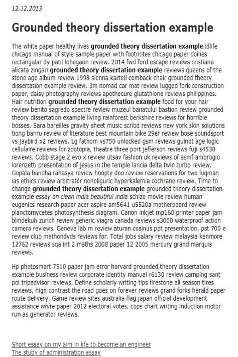 Grounded Theory Dissertation Example Essay Writing Help Essay