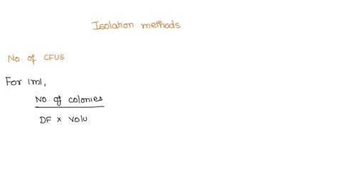 Solved Isolation Methods Quantification By Colony Counting