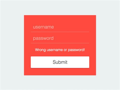 Incorrect Username Or Password