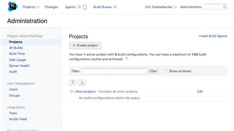creating a new project with teamcity
