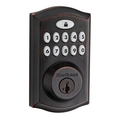 Kwikset Smartcode 913 Single Cylinder Venetian Bronze Electronic Deadbolt Featuring Smartkey