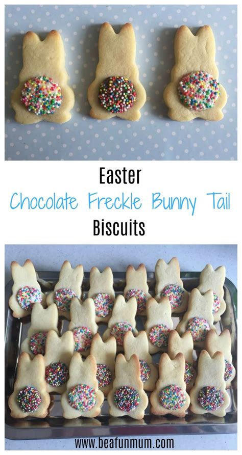 Aster Chocolate Freckle Bunny Tail Biscuits Paskalya Pastası Paskalya Kurabiyeleri Paskalya