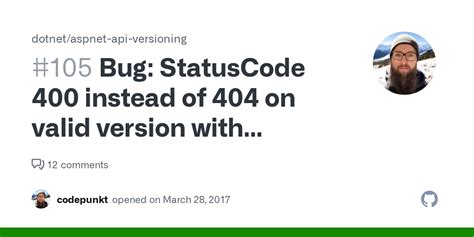 Bug Statuscode 400 Instead Of 404 On Valid Version With Parameter