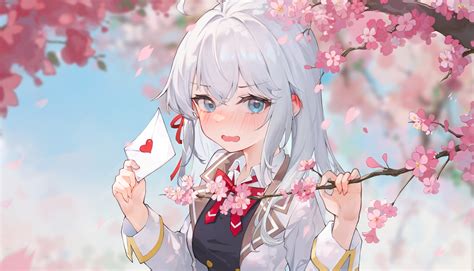 Alisa Mikhailovna Kujou Aqua Eyes Blush Bow Cherry Blossoms Close