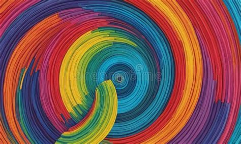 Vibrant Abstract Composition Features Concentric Circles Varying Colors Creating Dynamic And
