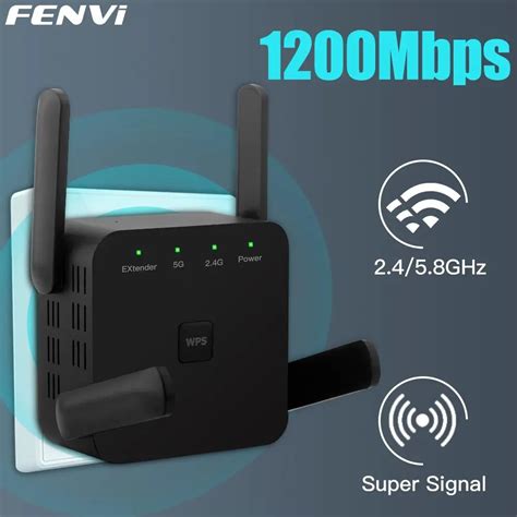 캔 압착기 Fenvi 와이파이 리피터 1200mbps 라우터 블랙 와이파이 익스텐더 앰프 와이파이 신호 부스터 장거리 네트워크 Ac1200 24g 5ghz