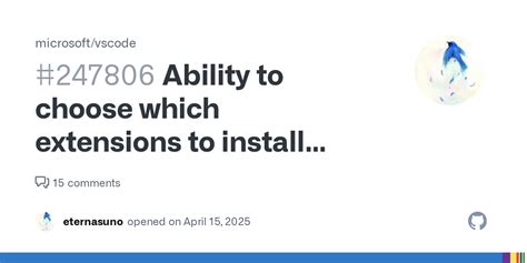 Ability To Choose Which Extensions To Install While Installing An