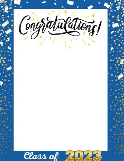Congratulations Class Of 2023 Confetti Border Printable Png Pdf