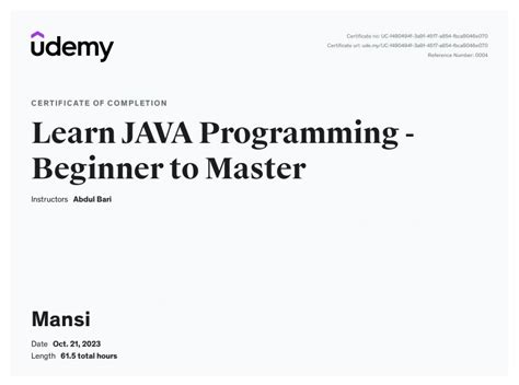 Mansi Kashyap On Linkedin I Am Excited To Announce That I Have Completed The Java Course This