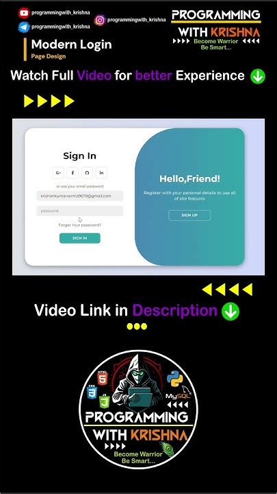 Modern Login Programmingwithkrishna Html Css Js Cssanimation