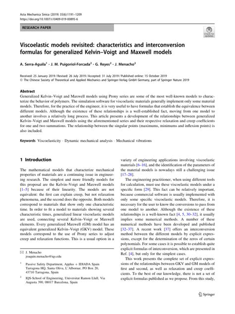 Viscoelastic Models Revisited Characteristics And Interconversion