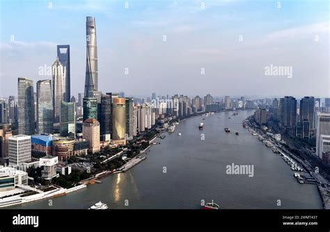 Shanghai China February 27 2024 An Aerial Photo Shows The Lujiazui Area Of Shanghai Pilot