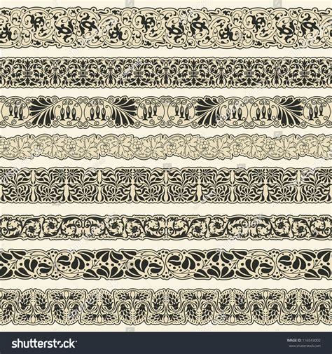 Vintage Border Set Design Stock Vector Royalty Free Shutterstock