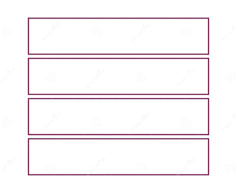 Rectangle Geometric Shape Stroke Collection Pink Symbol Stock Vector