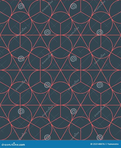 Sacred Geometry Complexity Structure Outline Seamless Pattern Vector