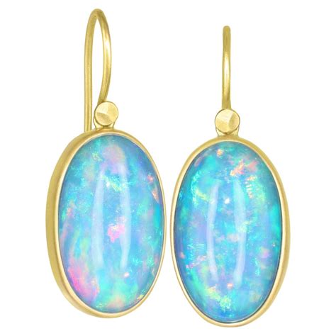 Barbara Heinrich Fine Ethiopian Opal Faceted Briolette Gold Dangle Drop