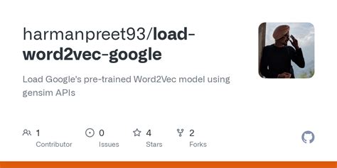 GitHub Harmanpreet Load Word Vec Google Load Google S Pre Trained Word Vec Model Using