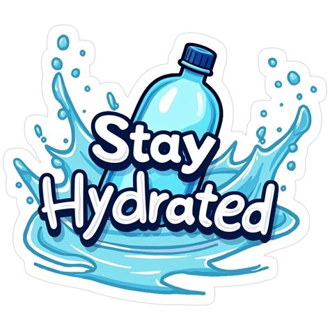 Drinking Water Bottle Sticker Design Stay Hydrated Sticker Drink