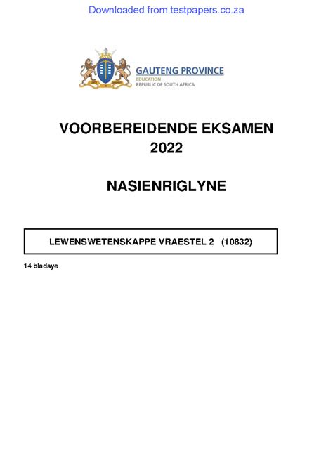 Gr12 Life Sciences P2 Afrikaans Sep 2022 Possible Answers
