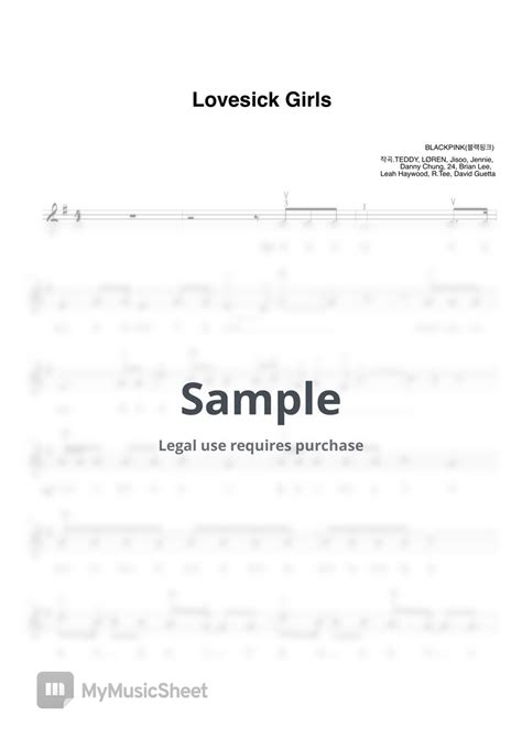 Blackpink Lovesick Girls Fingering Bowing Available Sheet Music By Rose