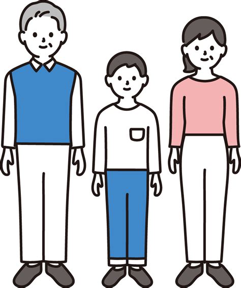 3人家族（全身）のイラスト｜商用可・フリーイラスト素材｜ソコスト