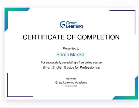 Shruti M On Linkedin Greatlearningacademy Greatlearning Glacertificate