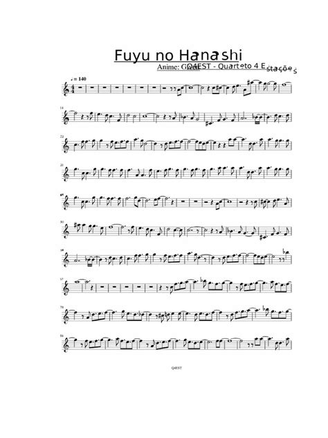Fuyu No Hanashi Violín Partitura Given Anime Pdf